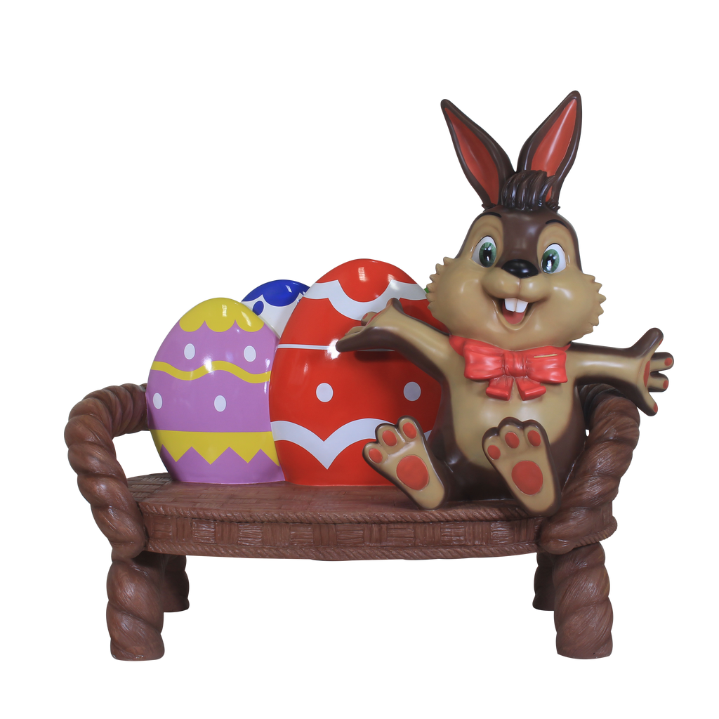Easter Egg Bench With Easter Bunny – universalstatues
