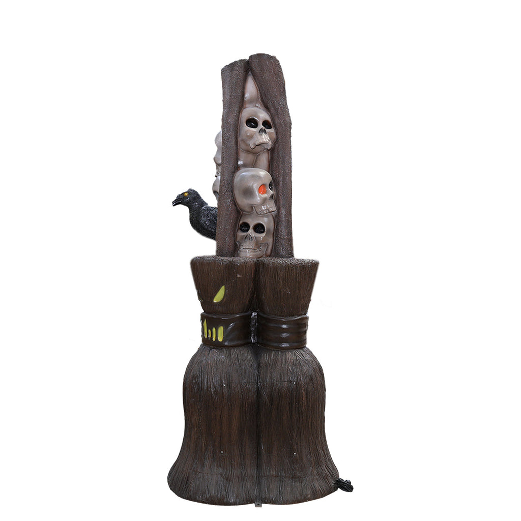 Haunted Broom with Skull Pillar – universalstatues